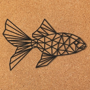 Geometric Fish – Wall Art Hanging Decoration – Home Decor – Black ...