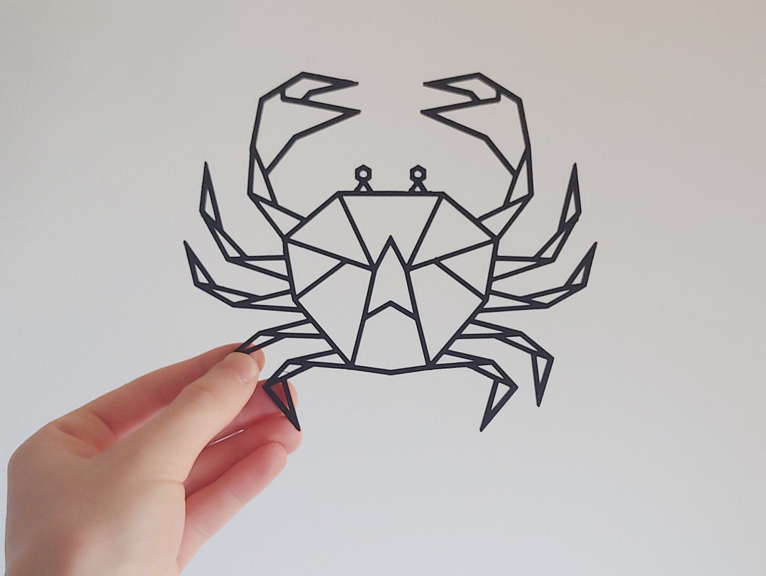 Geometric Crab – Wall Art Hanging Decoration – Home Decor – Black ...