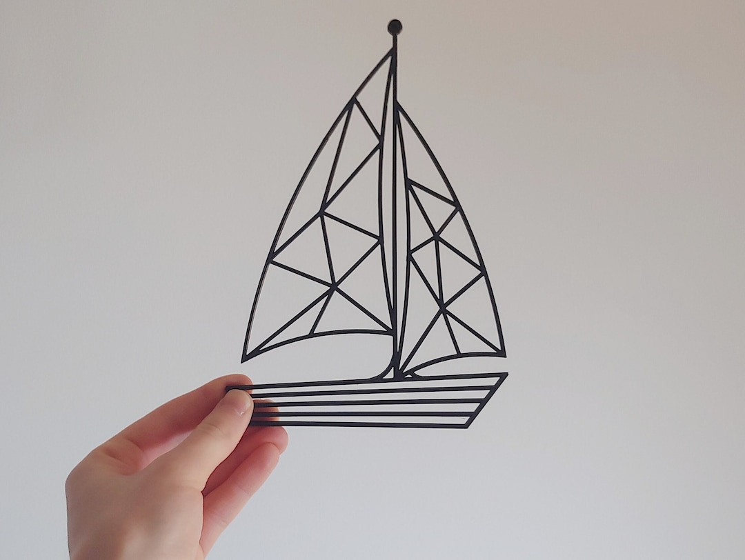 Geometric Sailing Boat – Wall Art Hanging Decoration – Home Decor ...