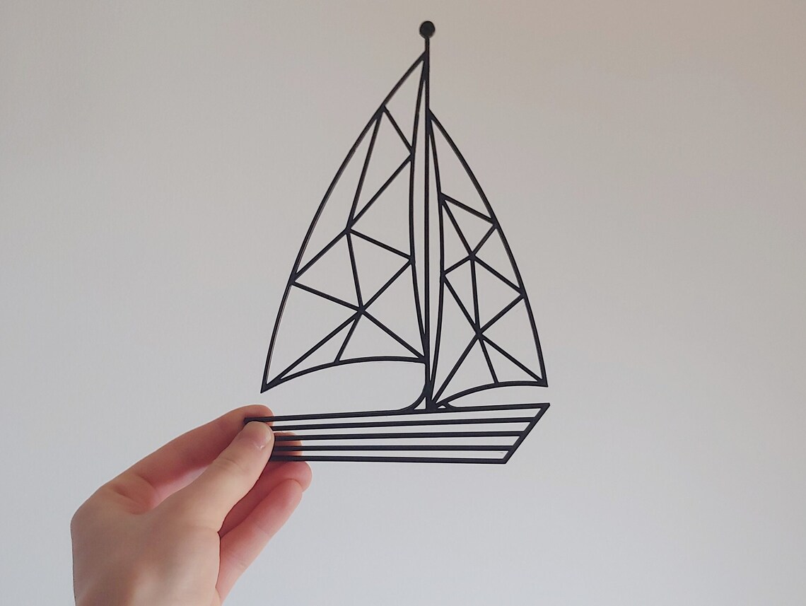Geometric Sailing Boat Wall Art Hanging Decoration Home | Etsy