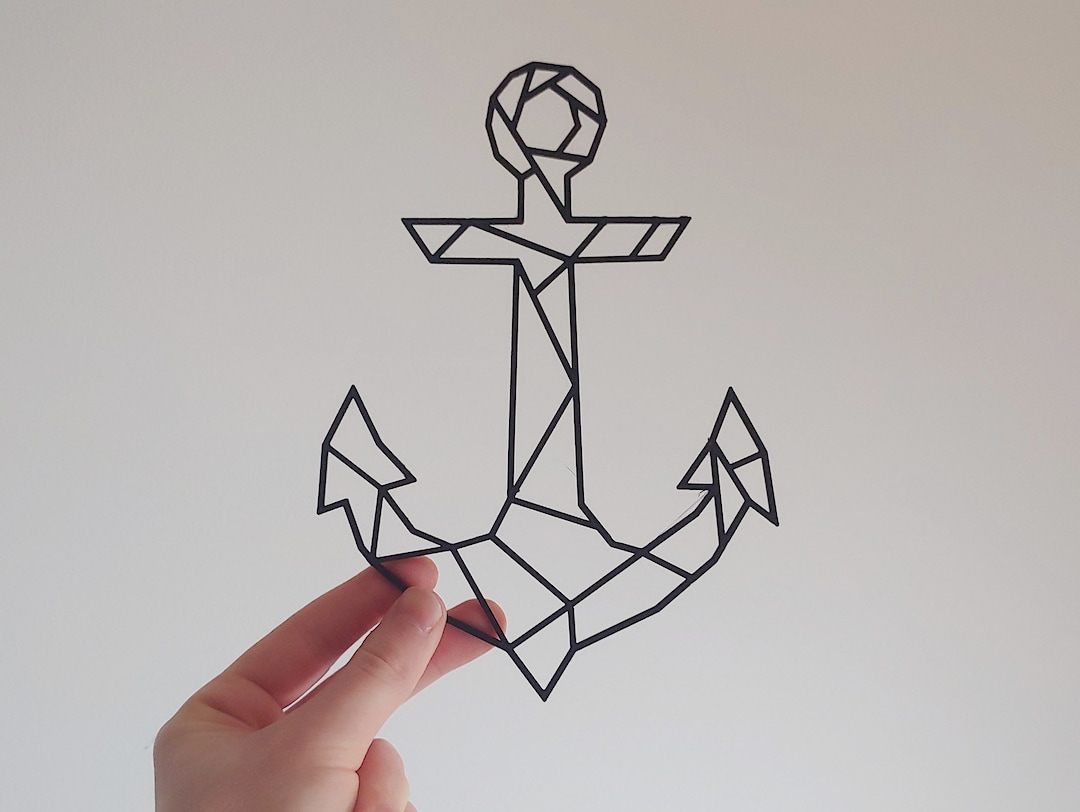 Geometric Anchor – Wall Art Hanging Decoration – Home Decor – Black ...