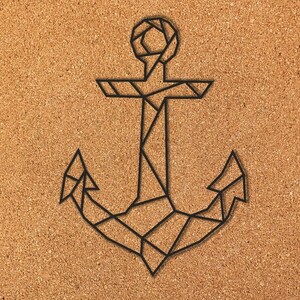 Geometric Anchor – Wall Art Hanging Decoration – Home Decor – Black ...