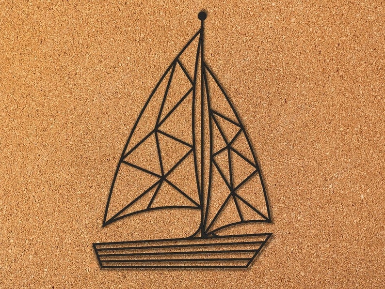 Geometric Sailing Boat Wall Art Hanging Decoration Home - Etsy