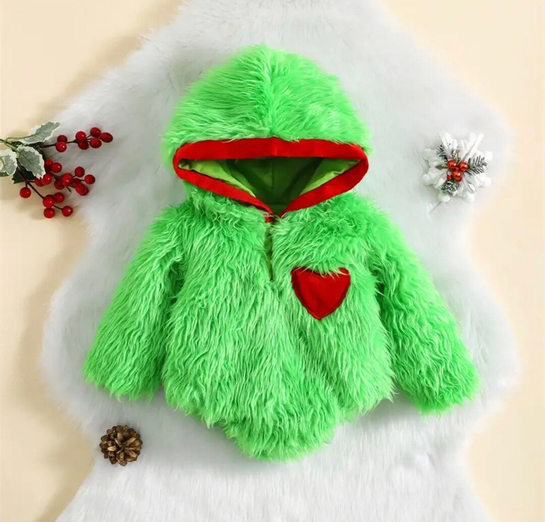 Newborn Furry Grinch Inspired Plush Bodysuit - Etsy