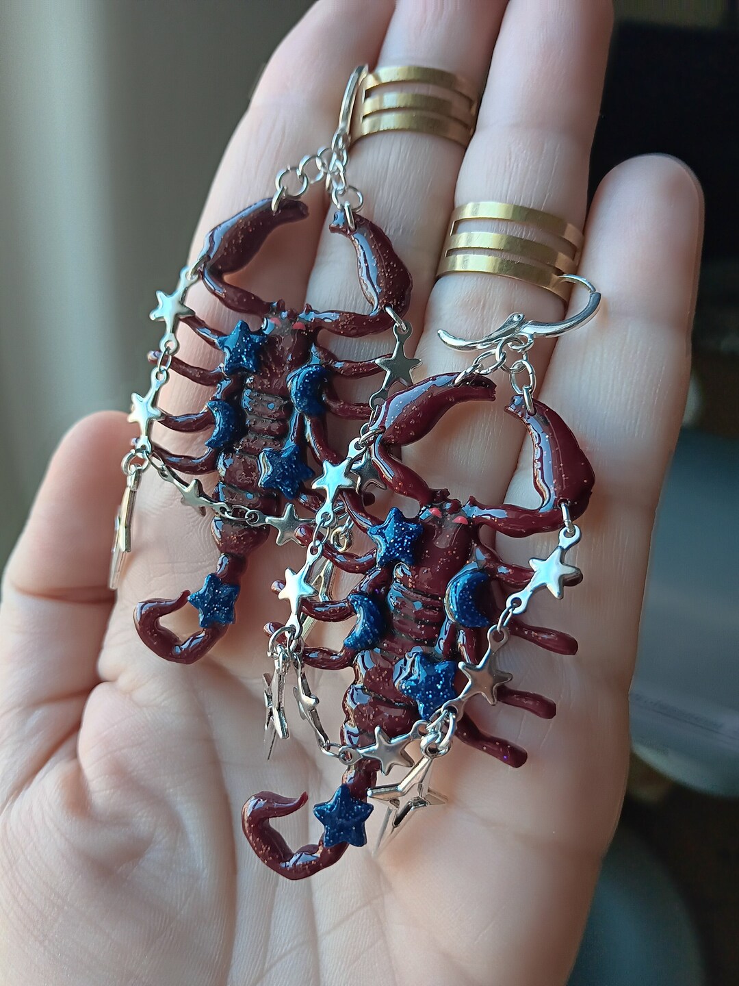 Zodiac Collection Scorpio Polymer Clay Scorpion Earrings With Star ...
