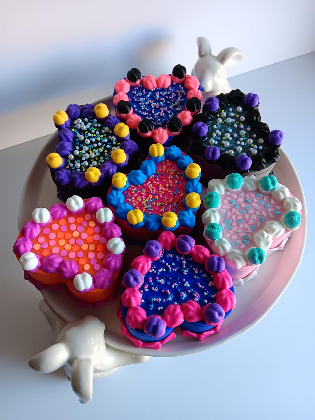 Pride Heart Cake Box Icing With Cherries and Sprinkles Jewelry Box ...