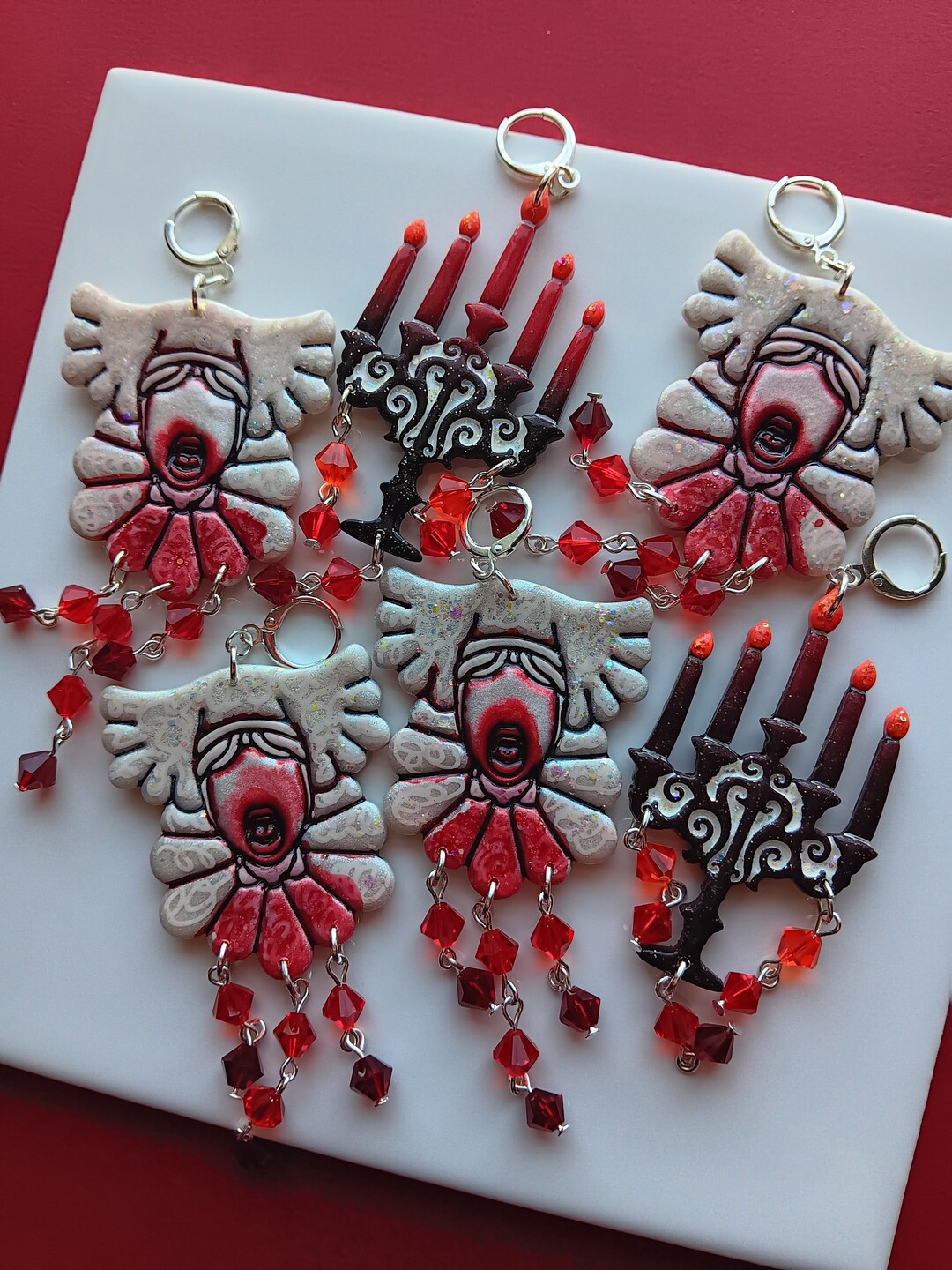 Lucy With Candelabra- Polymer Clay Statement Earrings - Vampire ...