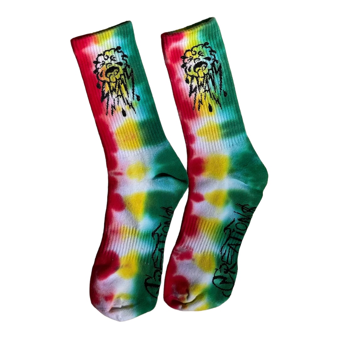 Rasta Tie Dyed Crew Socks - Etsy