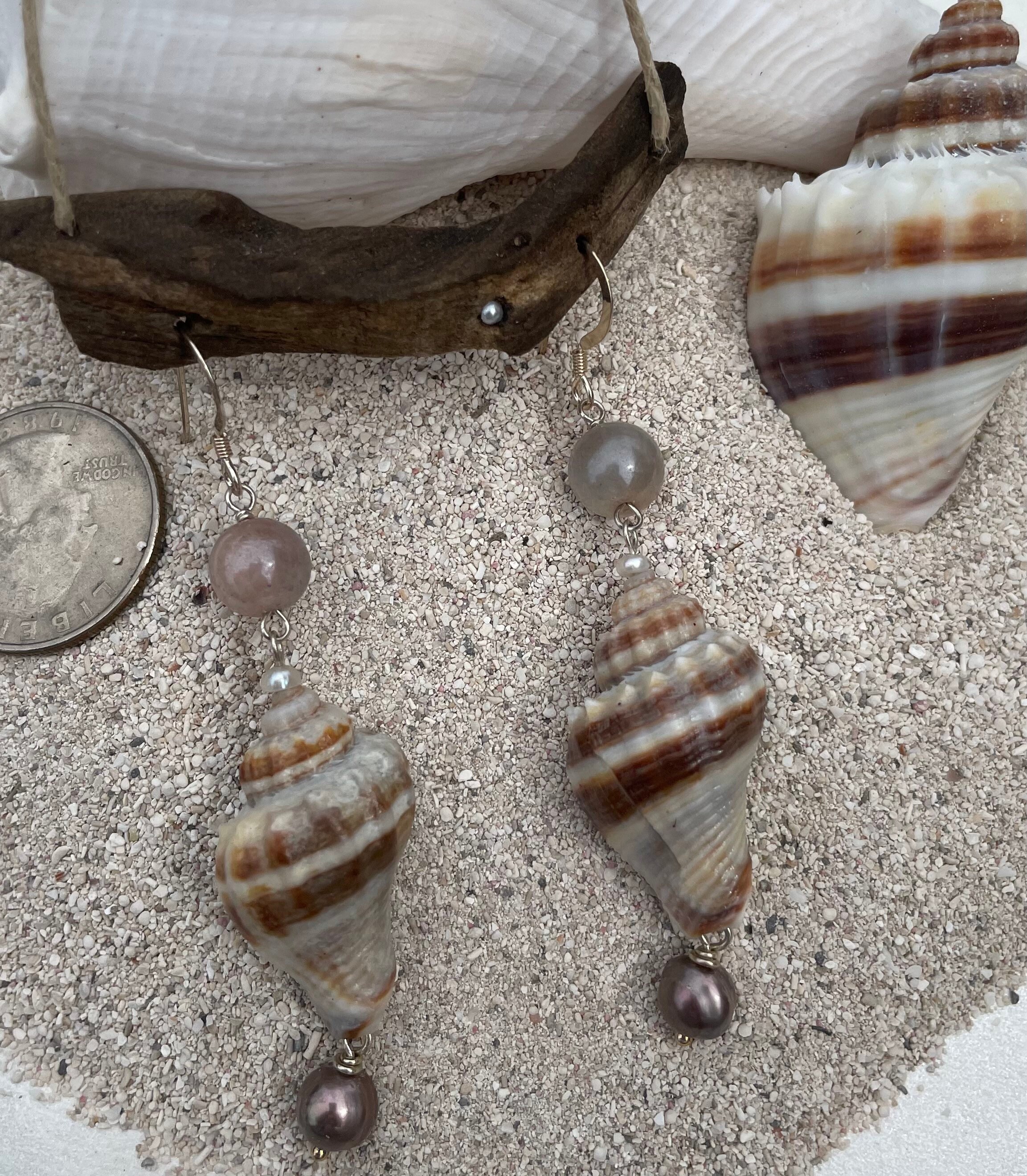 King Conch Shell Earrings - Etsy