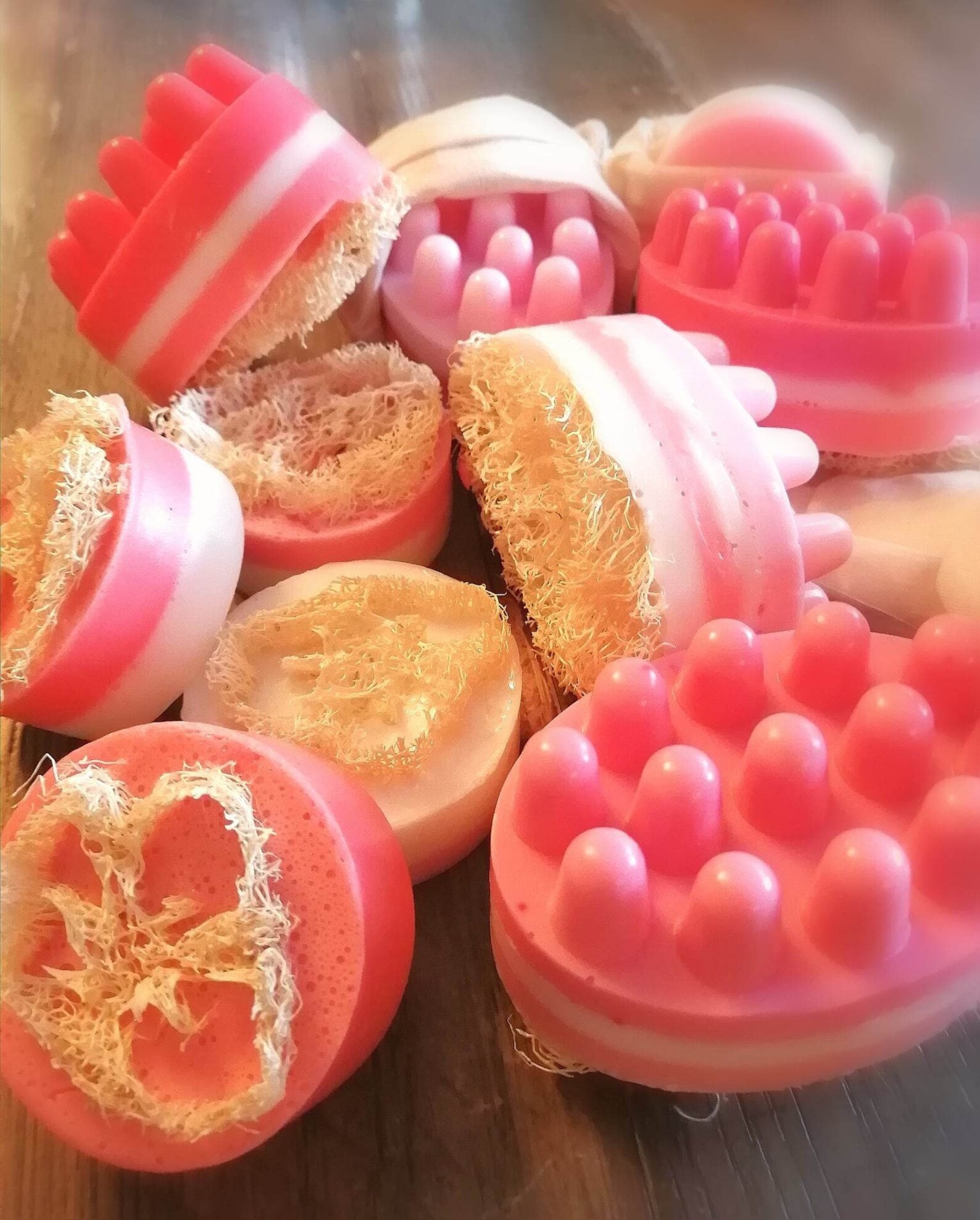 Massage Soap Bar, Muscle Rub Soap, Loofah Soap - Luffa Soap - Handmade ...