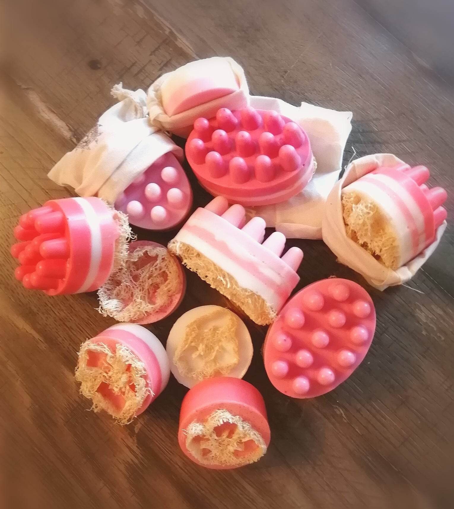 Massage Soap Bar, Muscle Rub Soap, Loofah Soap - Luffa Soap - Handmade ...