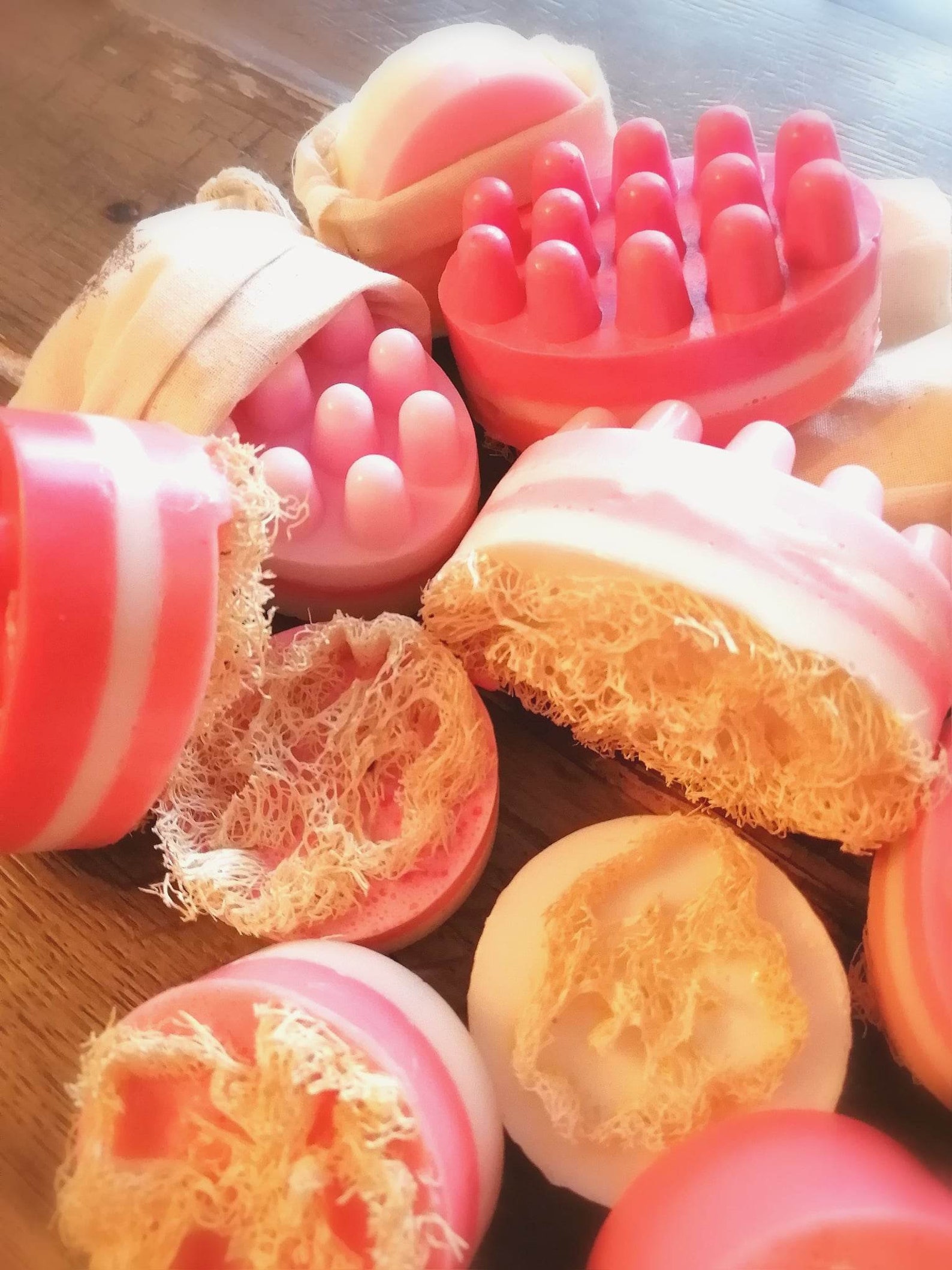 Massage Soap Bar, Muscle Rub Soap, Loofah Soap - Luffa Soap - Handmade ...