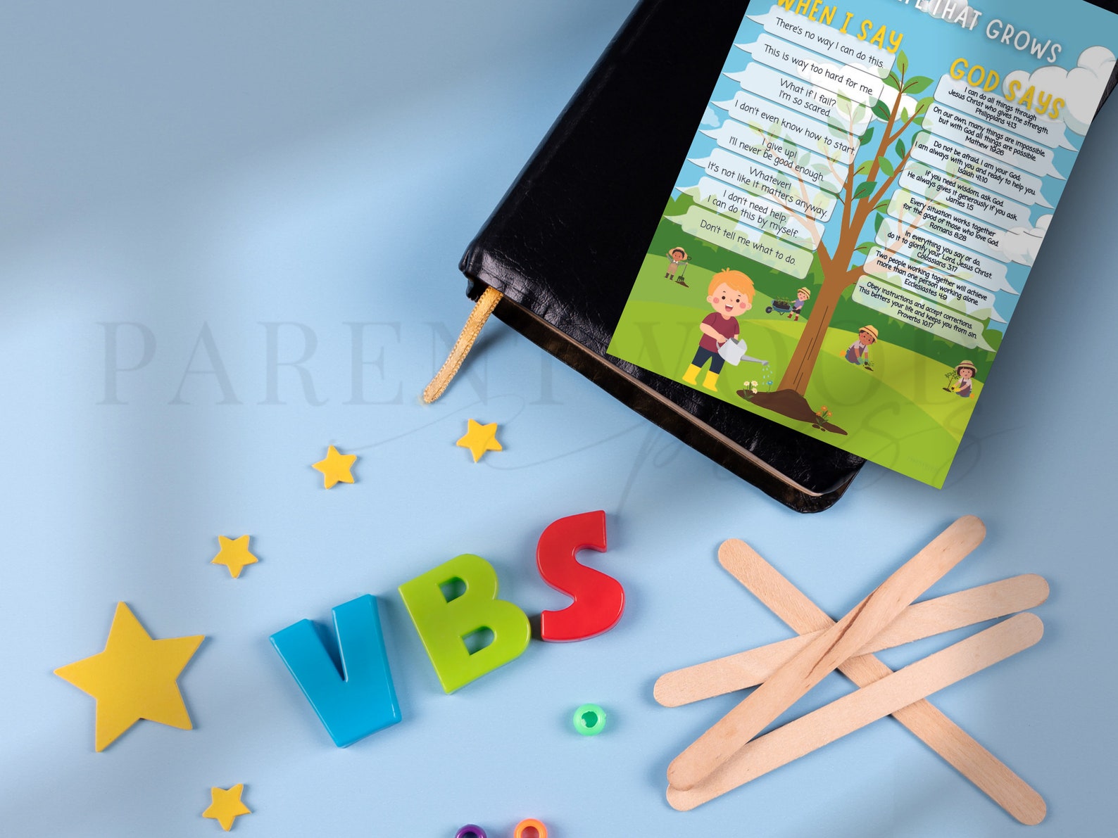 SALE | Christian Growth Mindset Chart | Bible Verses for Kids ...