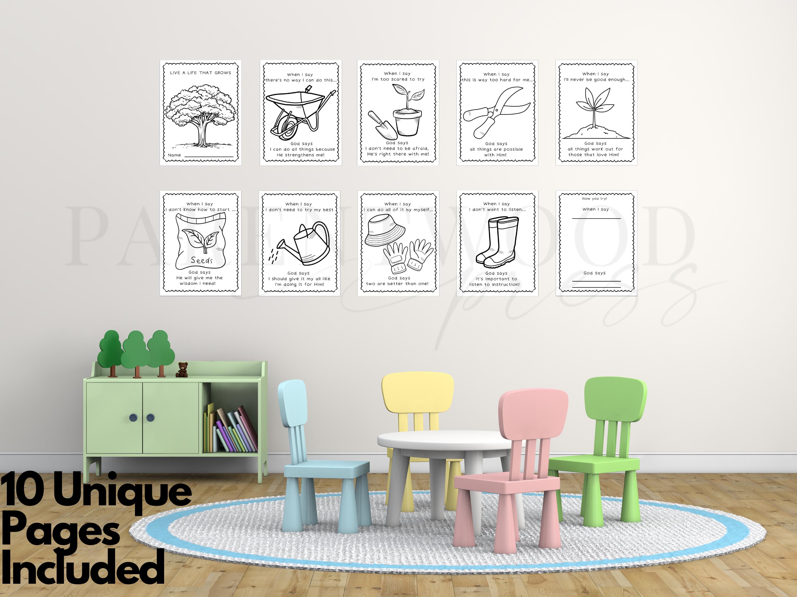 SALE Christian Growth Mindset Coloring Pack 10 Bible-based Coloring ...