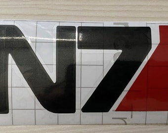 Mass Effect N7 Vinyl Decal With Metallic Red Gaming Logo Gifts for ...