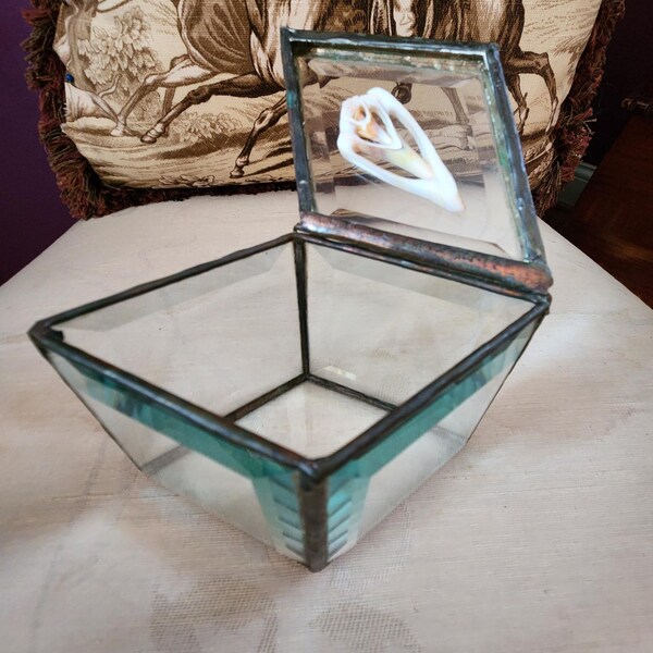 Vintage Glass Box - Etsy
