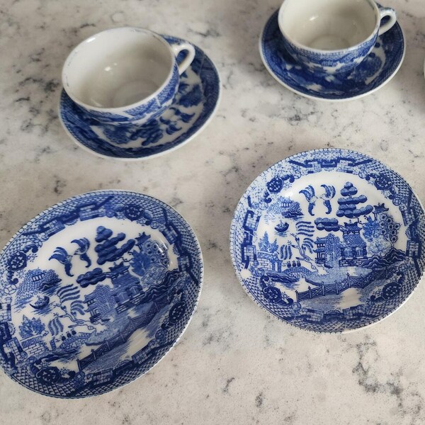Blue Willow Teacup - Etsy