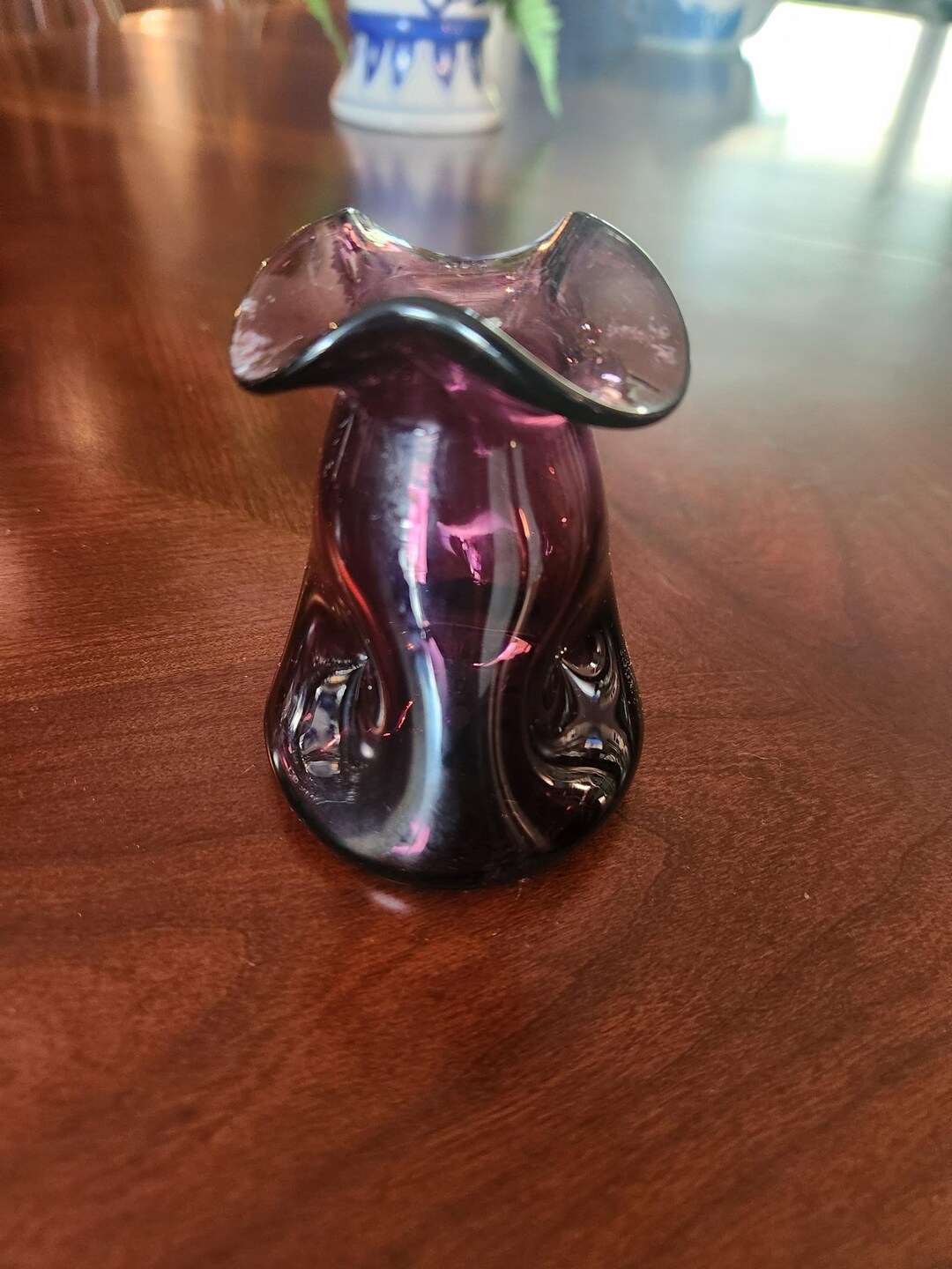 Blown Glass 3 Purple Bud Vase, Blenko , Unmarked, Floral Vase Accent ...