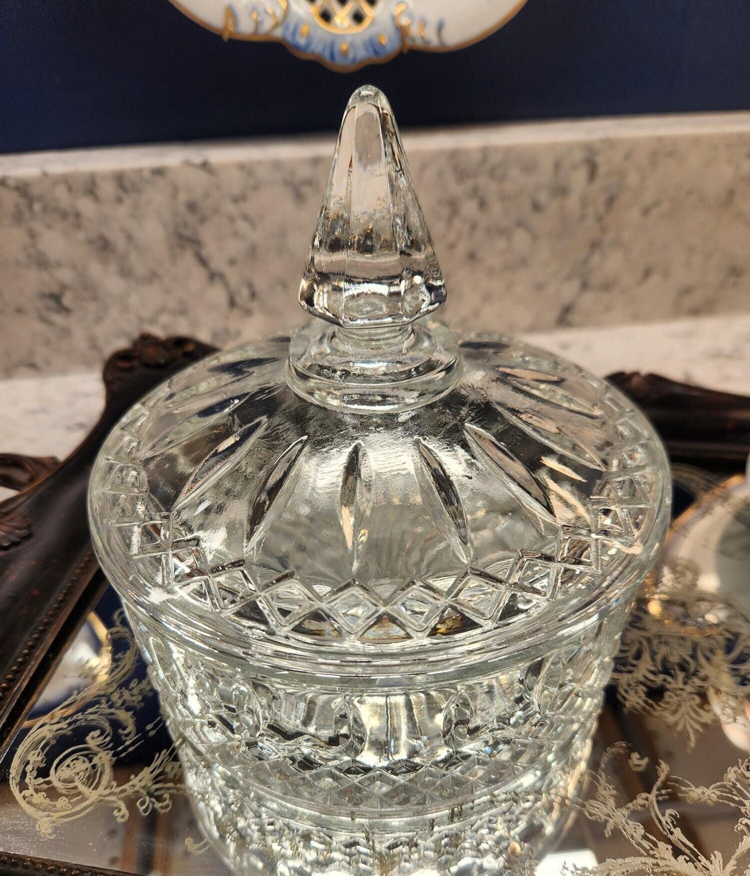 Indiana Glass Princess Clear Candy Dish With Lid, 6, Pressed Glass ...