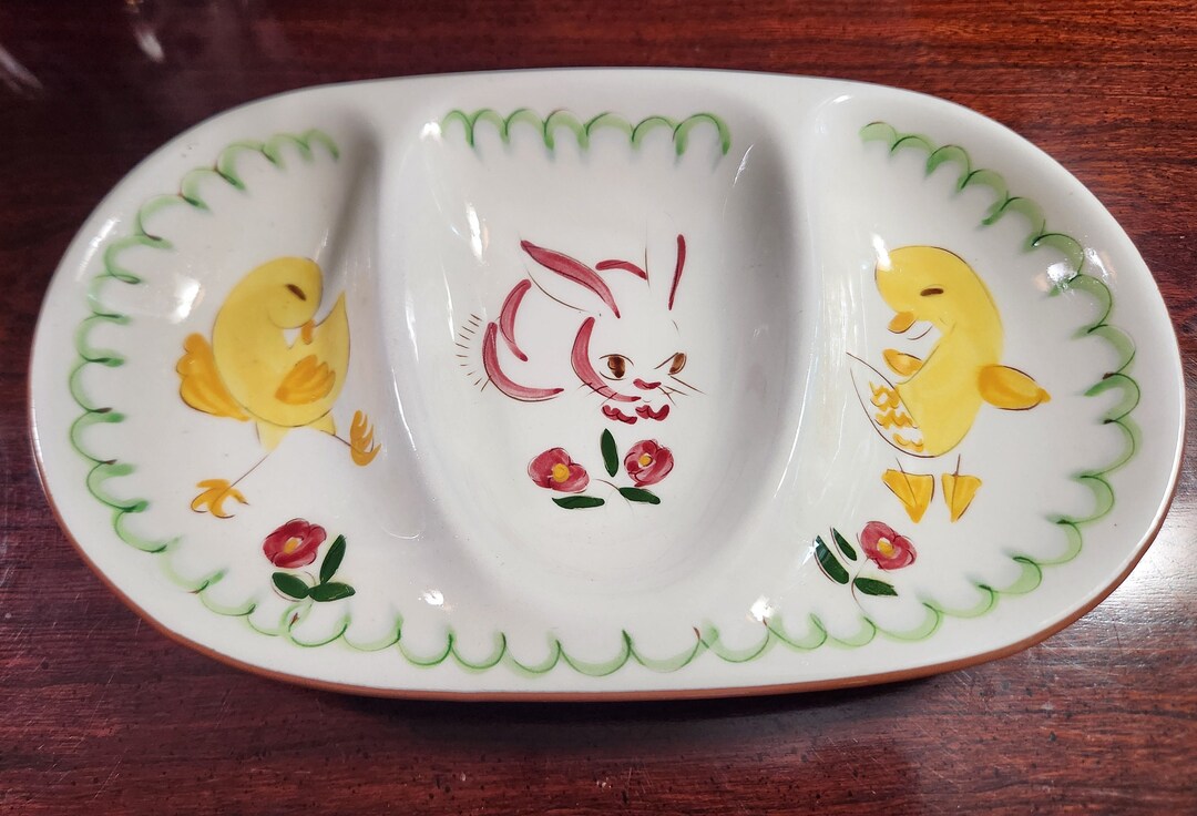 Childs Divided Triple Section Oval Bowl Barnyard Pattern by Stangl ...