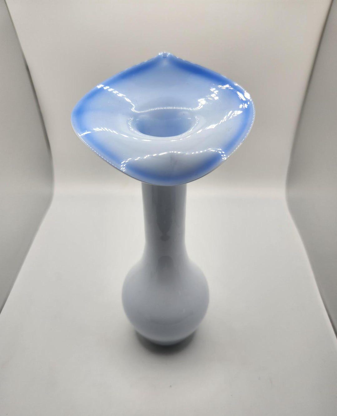 White & Light Blue Jack in Pulpit Vase, 8" Bud Vase - Etsy