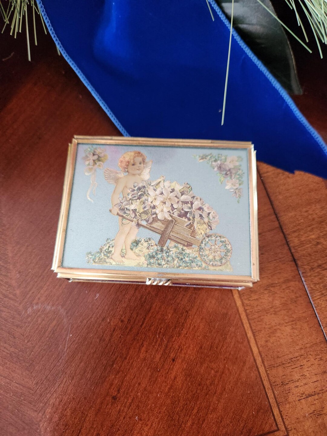 Vintage 1993 Thomas Cathey Collection Trinket Box With Blue - Etsy