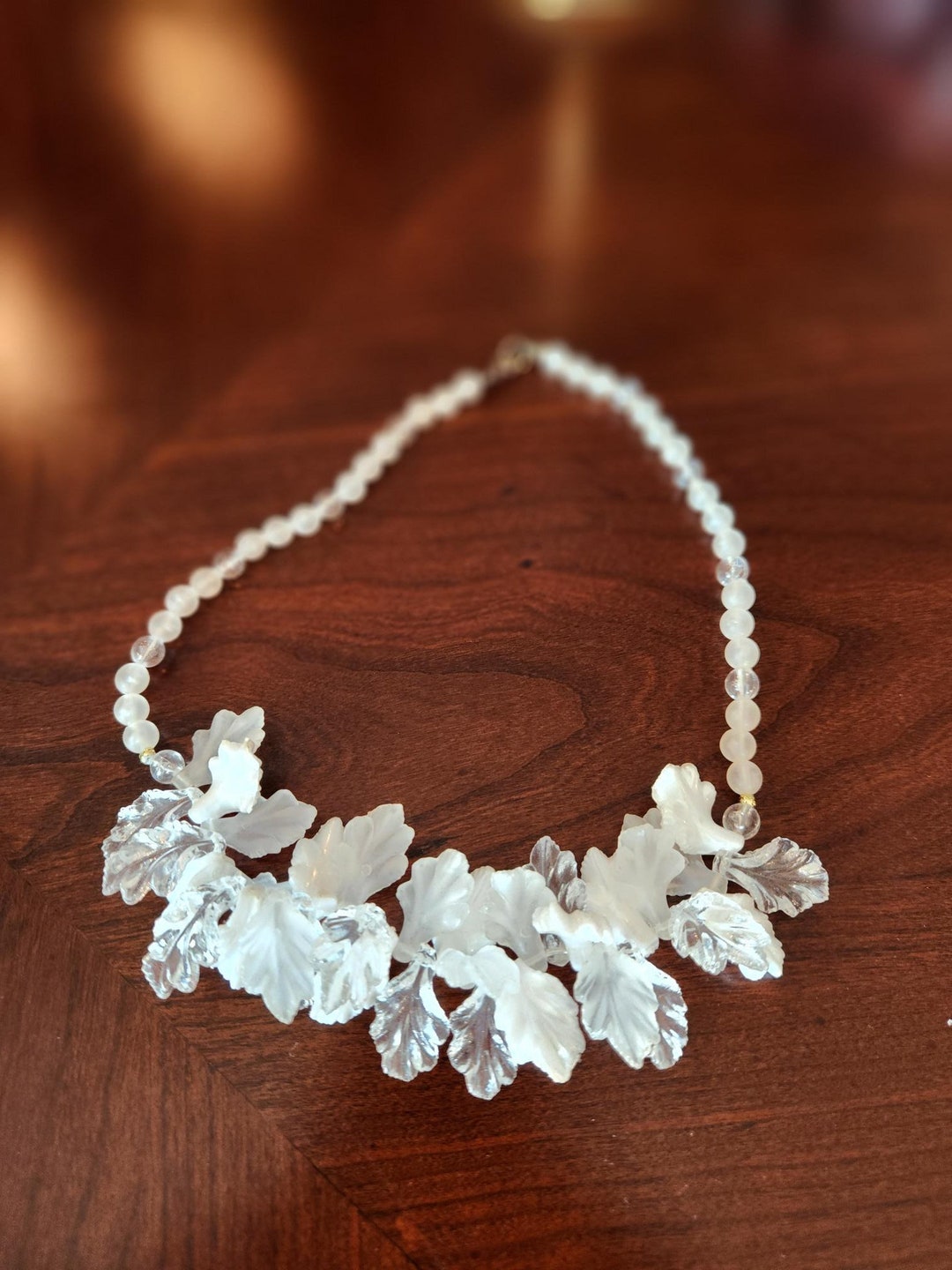 Vintage Lucite Leaf Necklace, Costume Jewelry, Fashion, Retro Jewelry ...