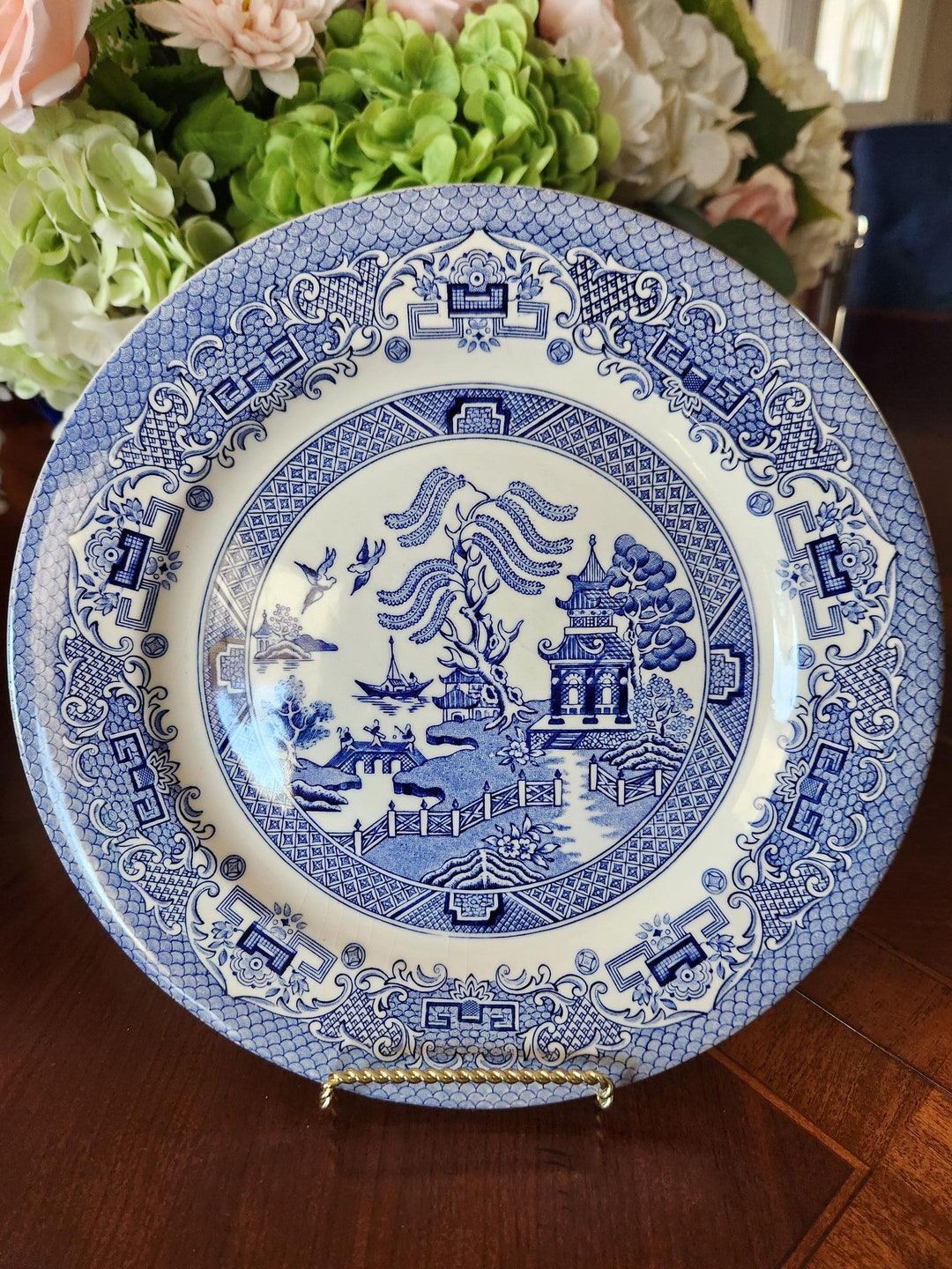 EIT English Ironstone Transferware Blue Willow 10.14 Plate, England ...