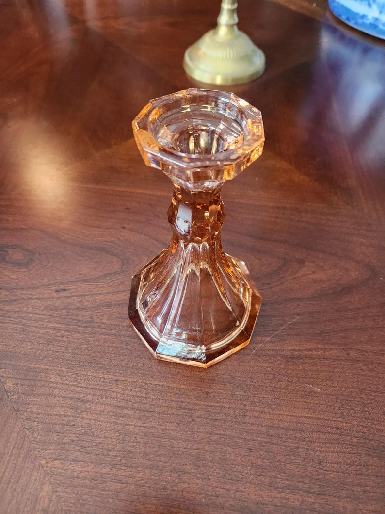 Fostoria Virginia Peach Candlestick, 6 Tall, Collectible Glass ...