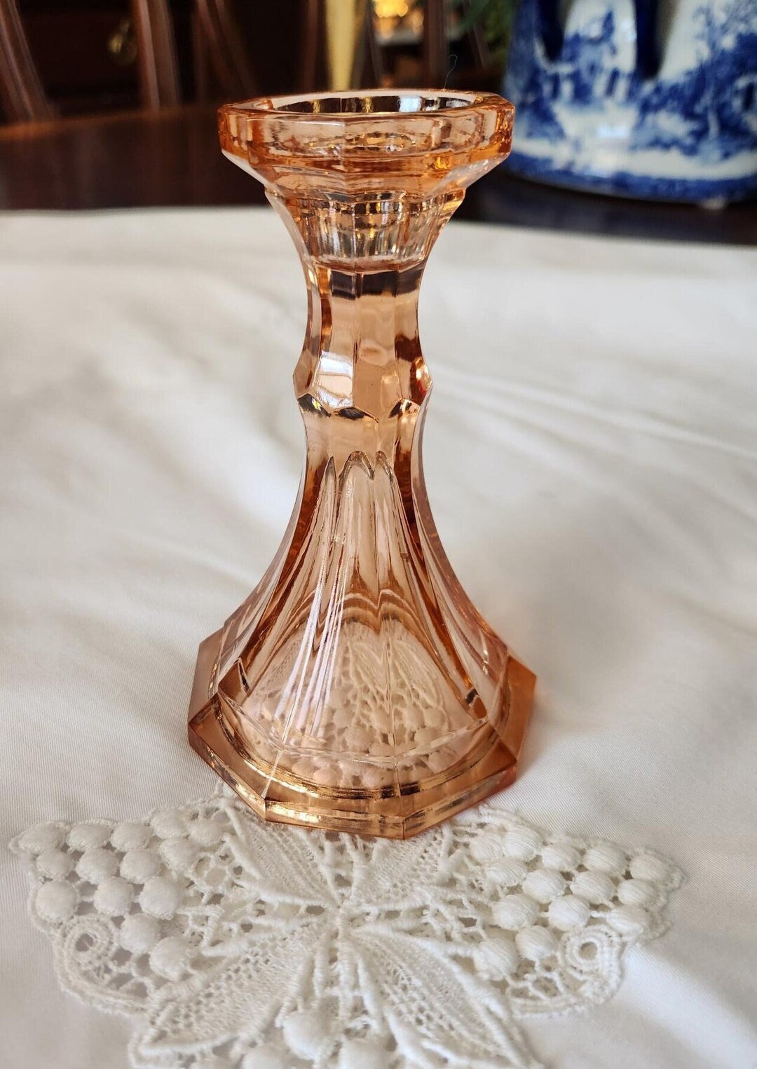 Fostoria Virginia Peach Candlestick, 6 Tall, Collectible Glass ...