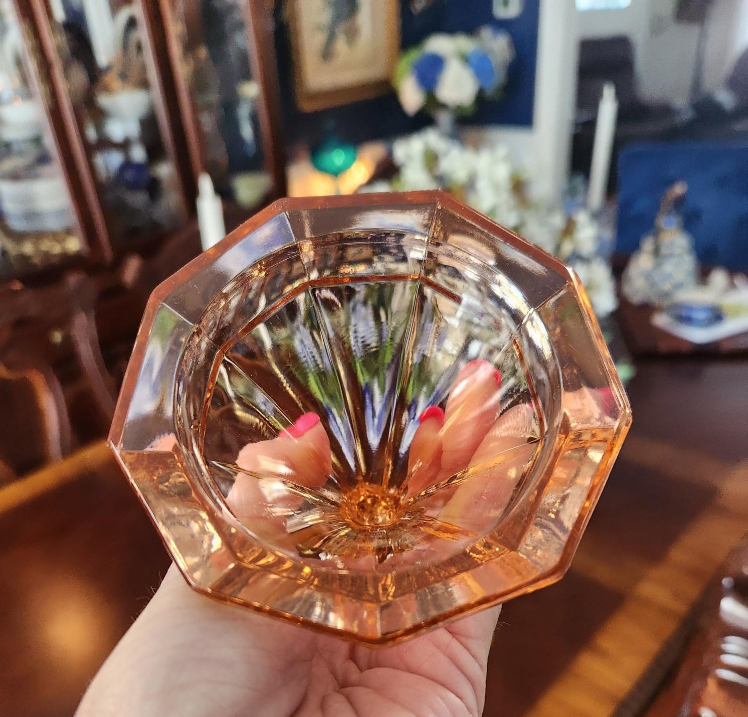 Fostoria Virginia Peach Candlestick, 6 Tall, Collectible Glass ...