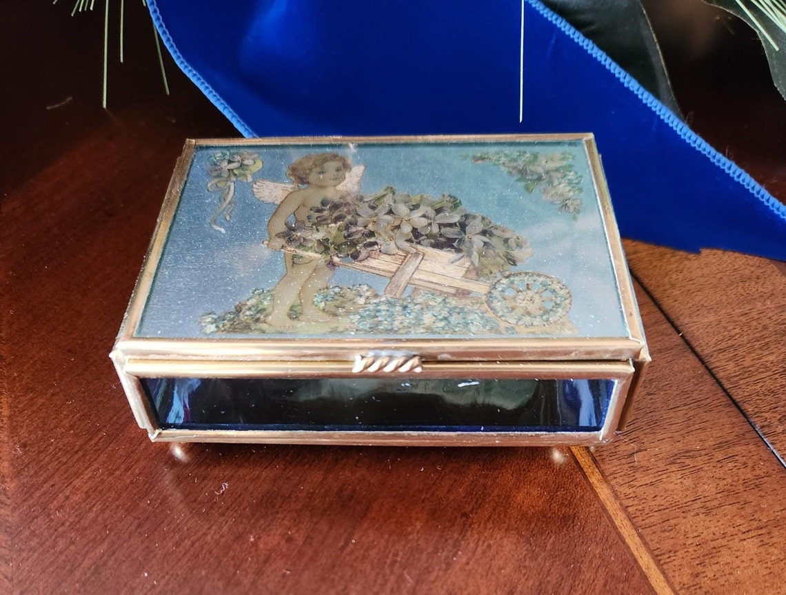 Vintage 1993 Thomas Cathey Collection Trinket Box With Blue - Etsy