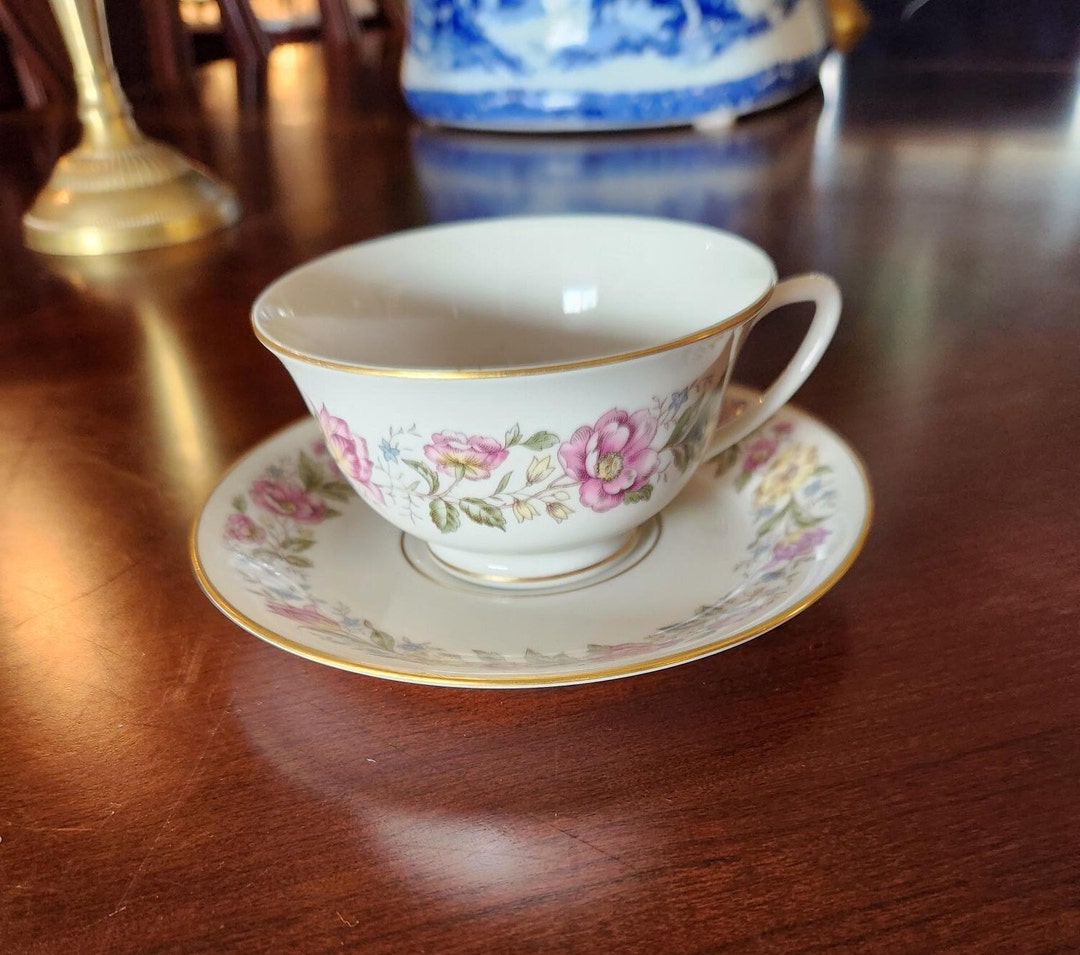 Spring Floral Teacup and Saucer by Royal Jackson, Teacup and Saucer Set ...