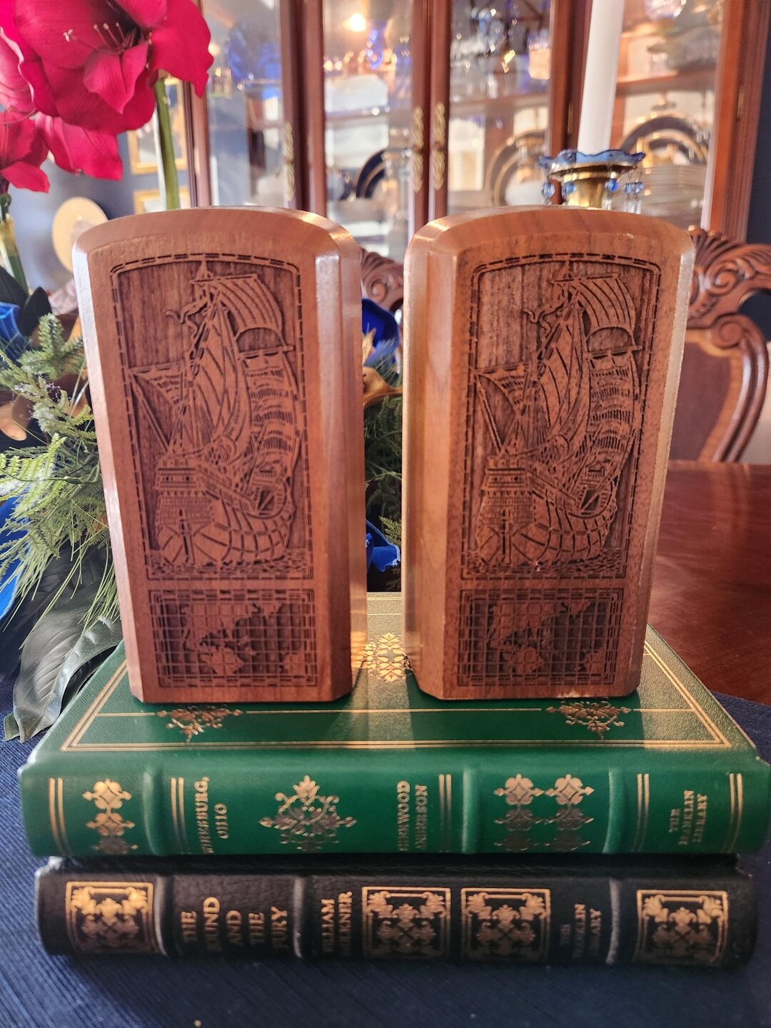 Lasercraft Engraved Ship Bookends, Home Decor, Office Decor, Bookshelf ...