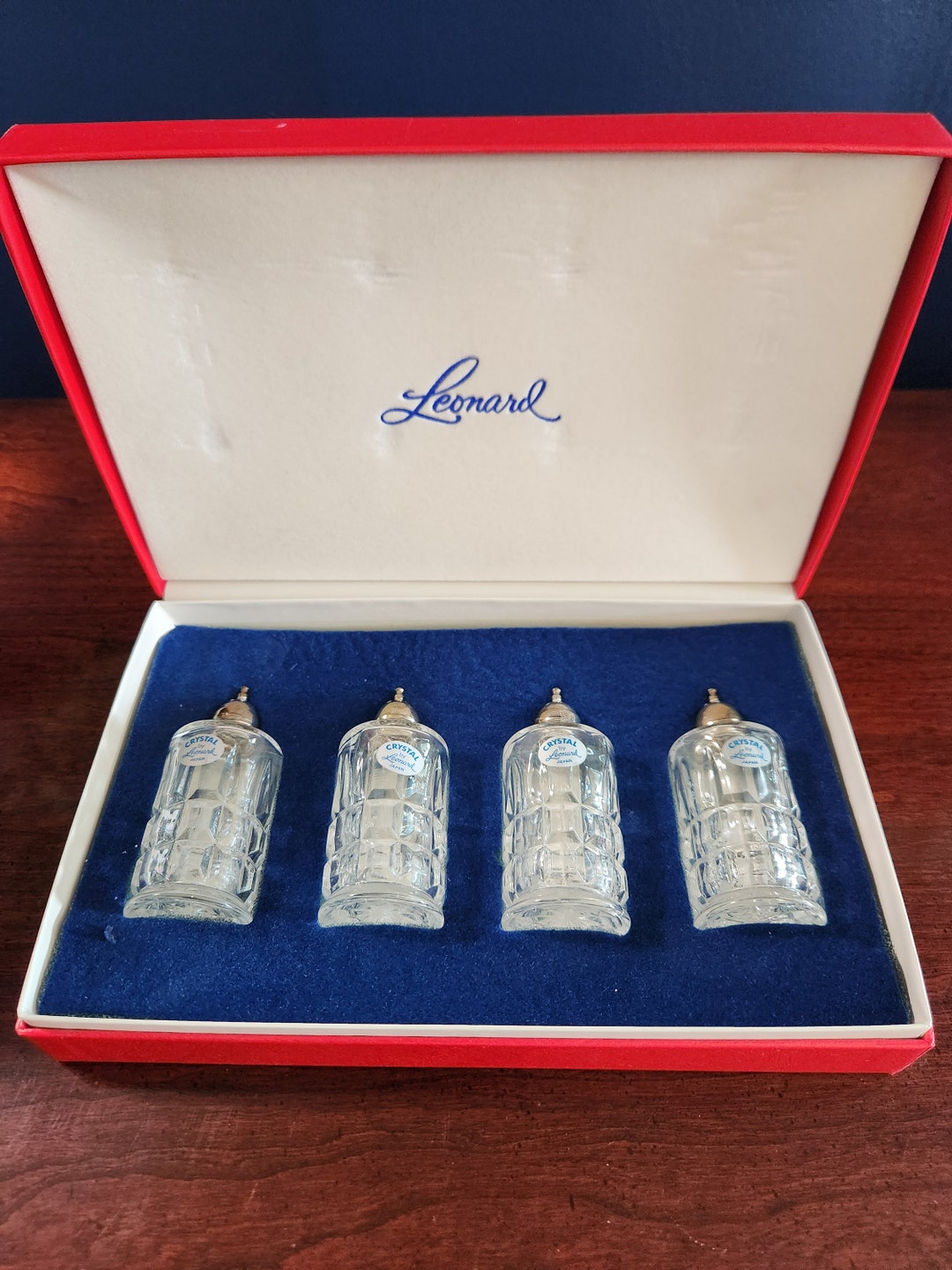 Leonard Crystal Salt and Pepper Shakers With Original Box, Dining ...