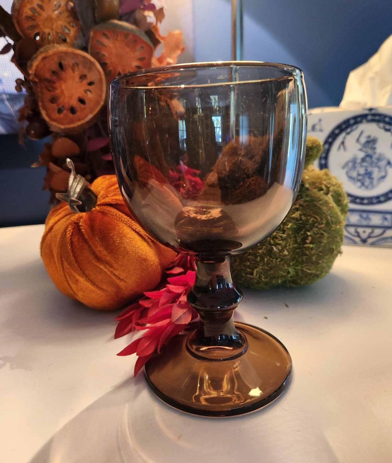 Hoffman House Brown by Imperial Glass-ohio 6 Water Goblet ,fall ...