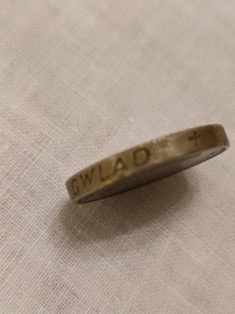 RARE 1985 One Pound Coin Gales Lero PLEIDIOL WYF I'M Gwlad Upside Down ...