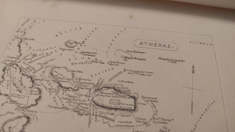 Antique, Authentic Original, Map of Greece Athenae, 1839 - Etsy