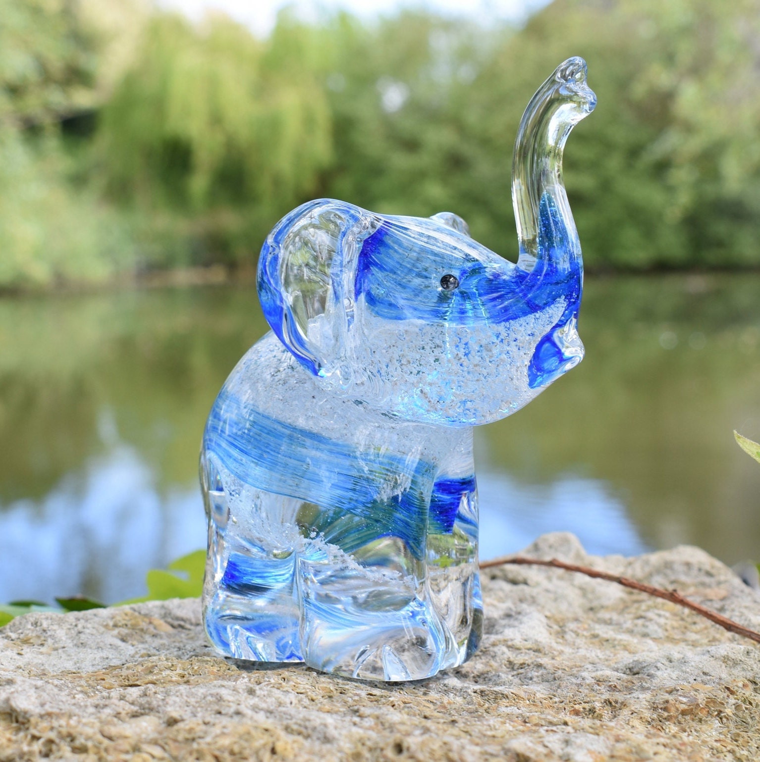 Remembrance Glass Elephant With Encased Ashes - Etsy UK