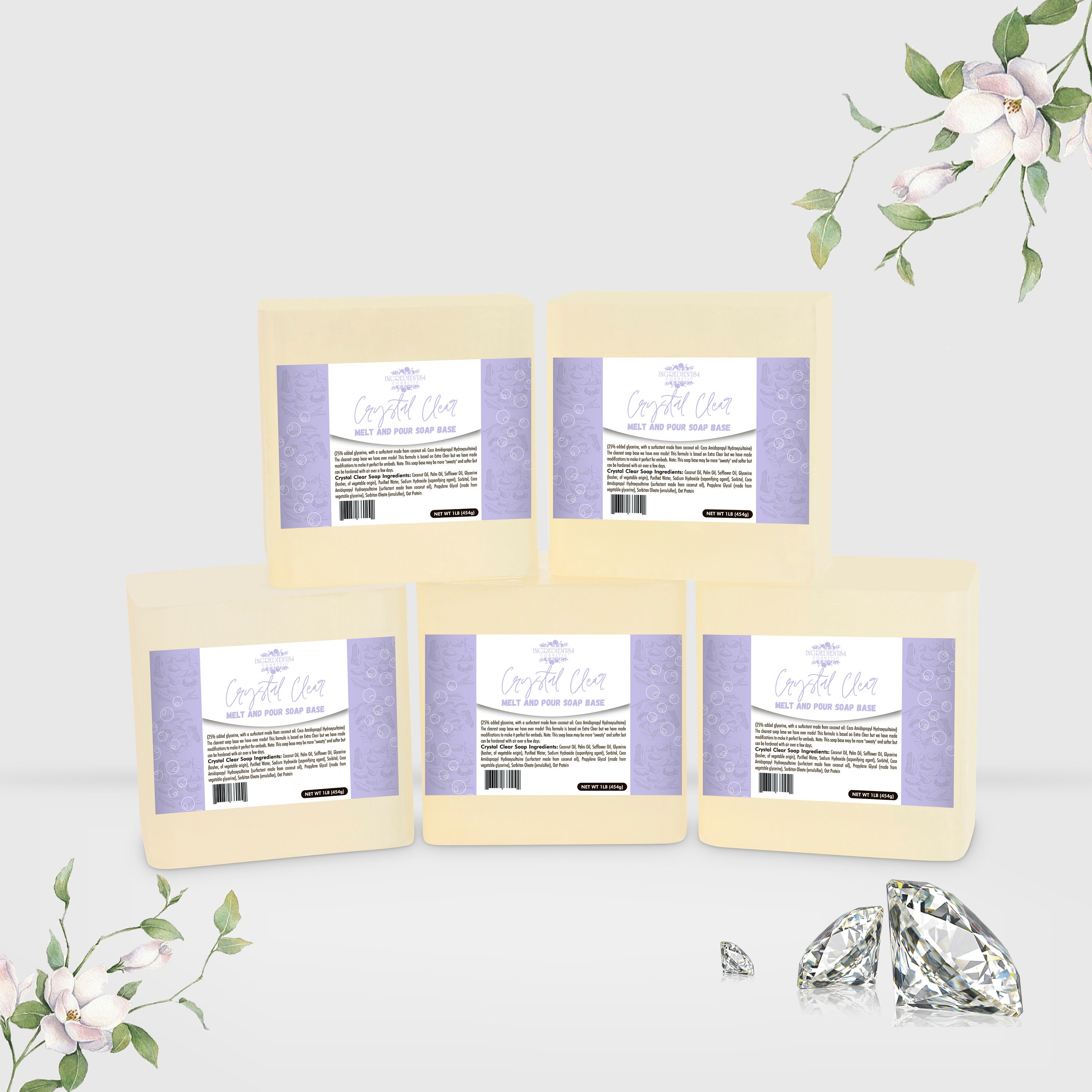 Soap Base Crystal Clear SLS/SLES Free Made With All Certified Organic ...