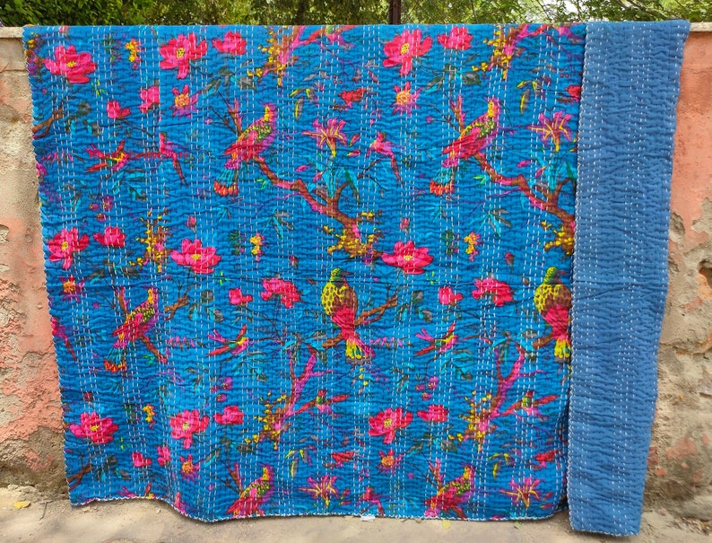 Bohemian Quilt Kantha Quilt Boho Bedding Throw Blanket Bedspread ...