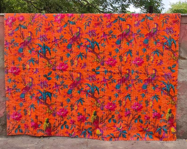 Bohemian Quilt Kantha Quilt Boho Bedding Throw Blanket Bedspread ...