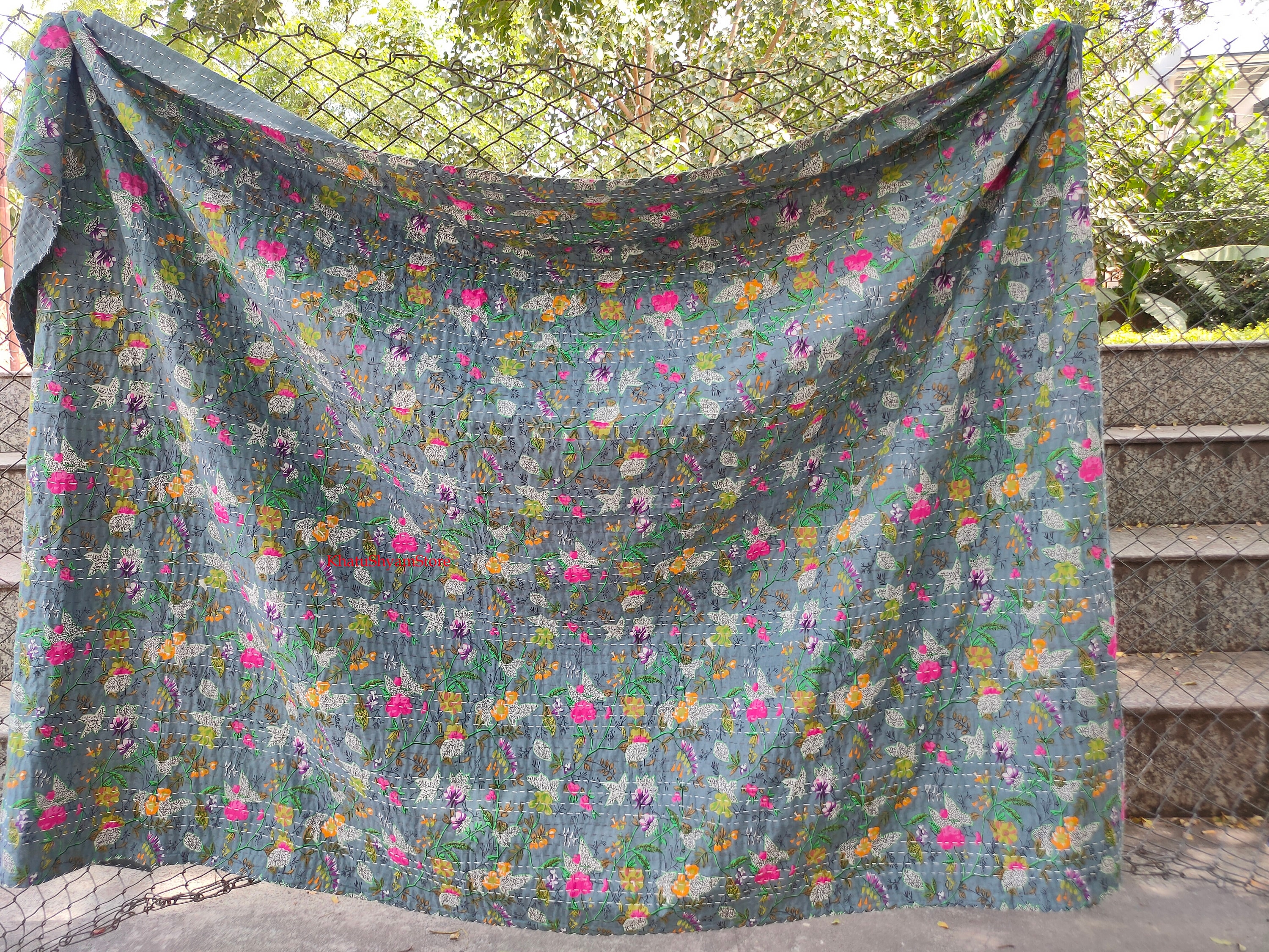 Beautiful, Unique Indian Kantha Quilts - Etsy