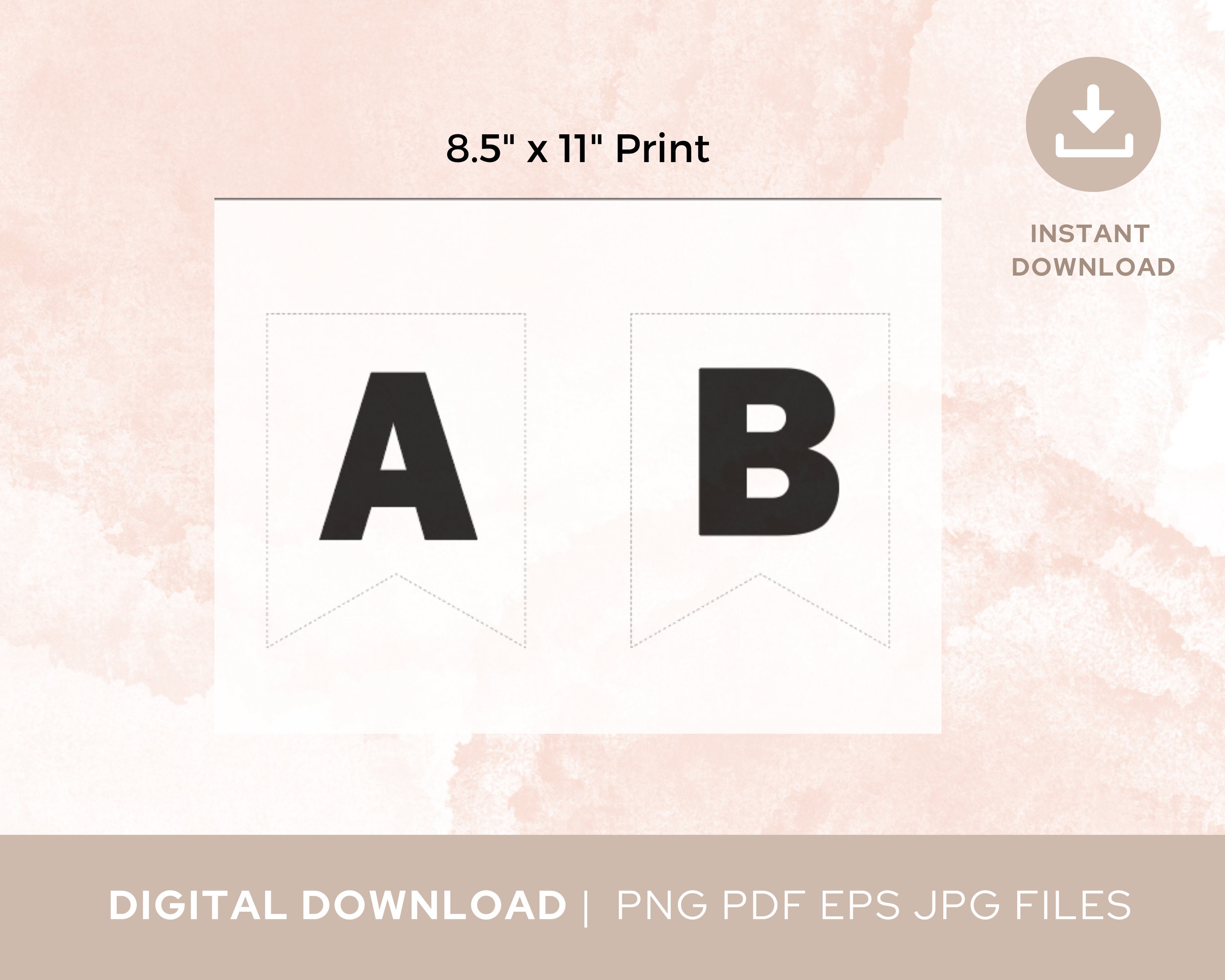 Printable Banner Flag Letters, Printable Bunting, Party Banner DIY ...