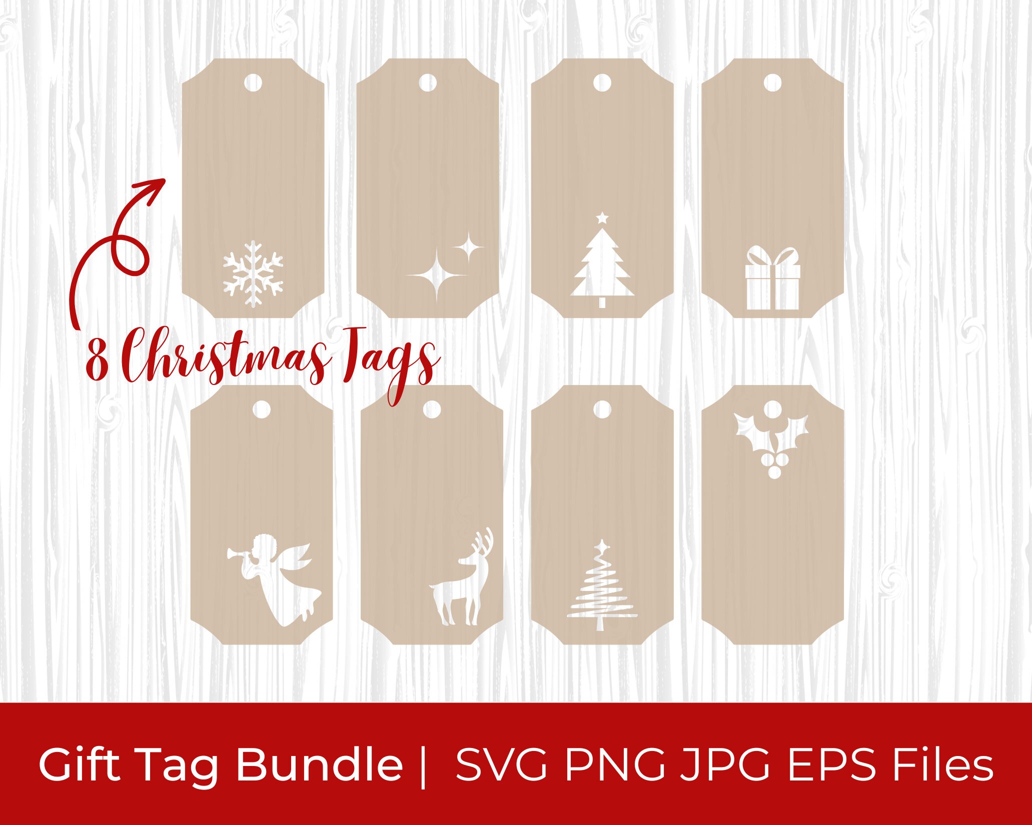 Gift Tag SVG Bundle, Tags Template, Label ,gift, Custom ,cut File ...