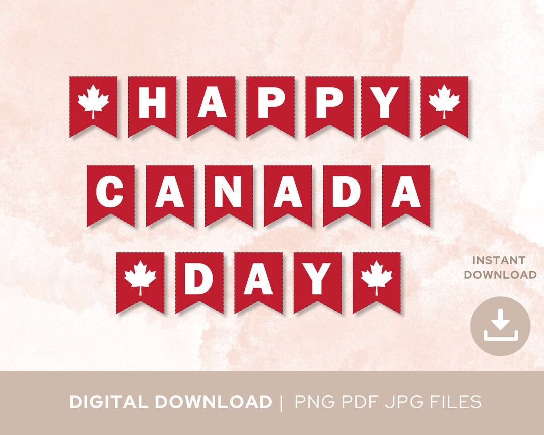 Canada Day Printable Banner, Printable Bunting, Party DIY, Letter ...