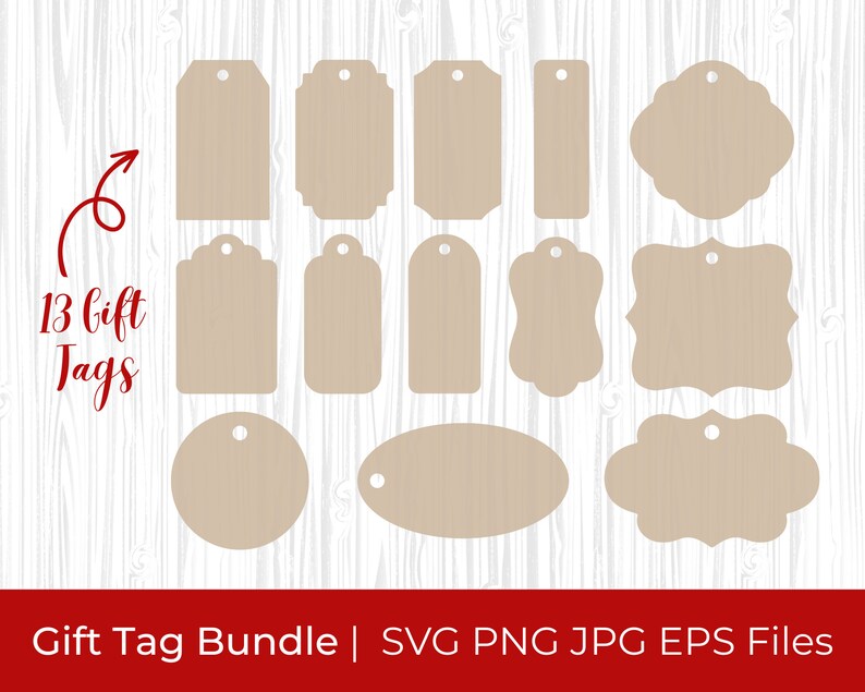 Gift Tag SVG Bundle, Tags Template, Label ,gift, Custom ,cut File ...