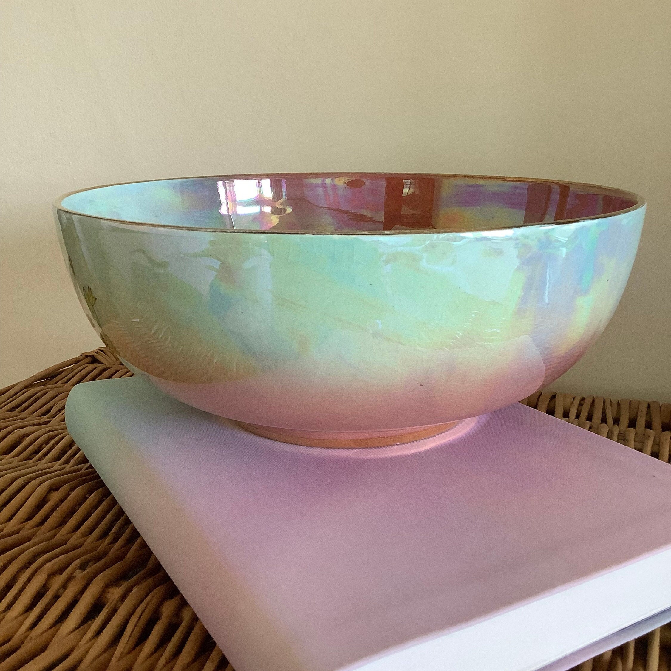 Rare! 1950s Royal Winton Lustre Ware Bowl, Desert Cactus Oasis Pattern ...