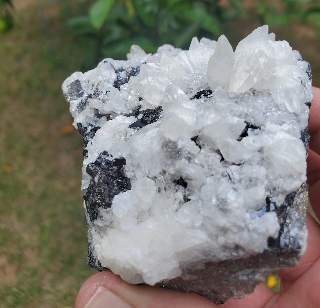 UV Reactive Pink Calcite, Pyrite, Sphalerite, Galena, Quartz Specimen ...