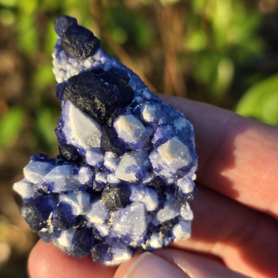 Blueberry Fluorite Etched Botryoidal Coated Fluorite Over Quartz From ...